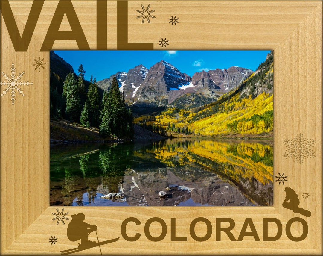 Vail Colorado Laser Engraved Wood Picture Frame - Etsy