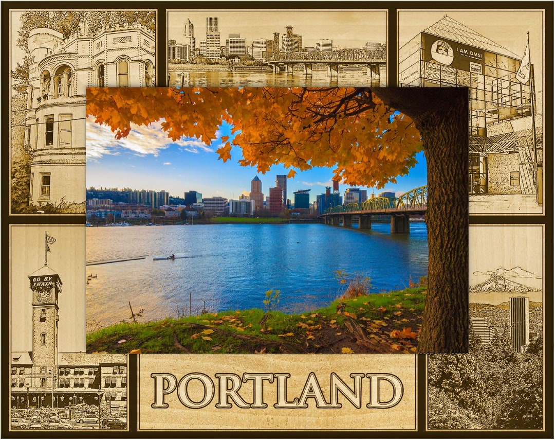 Portland Oregon Laser Engraved Wood Picture Frame - Etsy
