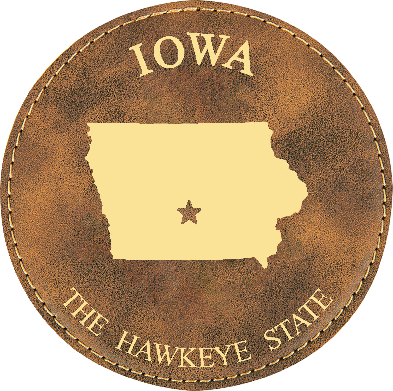 Iowa State Outline With Motto 4