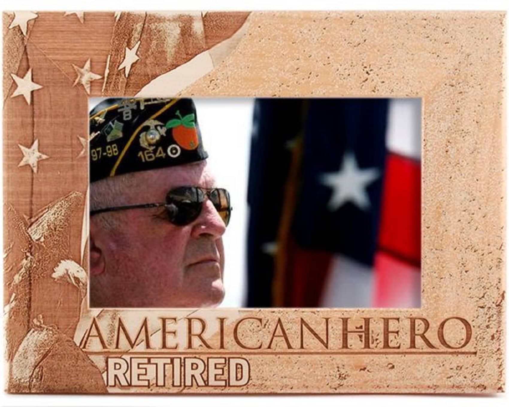 Retired American Hero Laser Engraved Wood Picture Frame - Etsy