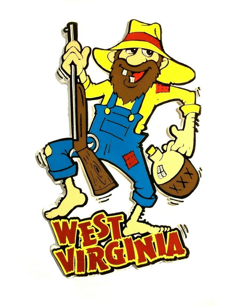 West Virginia Hillbilly With Straw Hat and Moonshine Jug Fridge Magnet ...