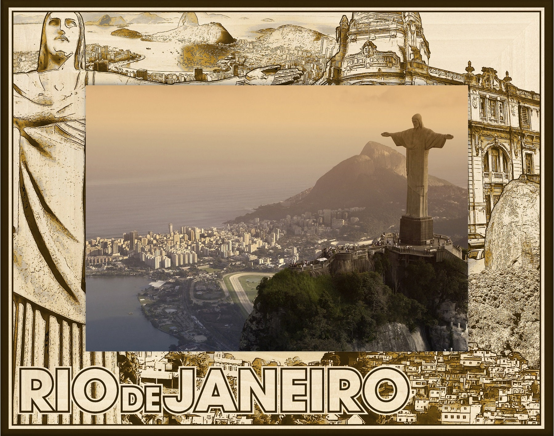 Rio De Janeiro Brazil Laser Engraved Wood Picture Frame - Etsy