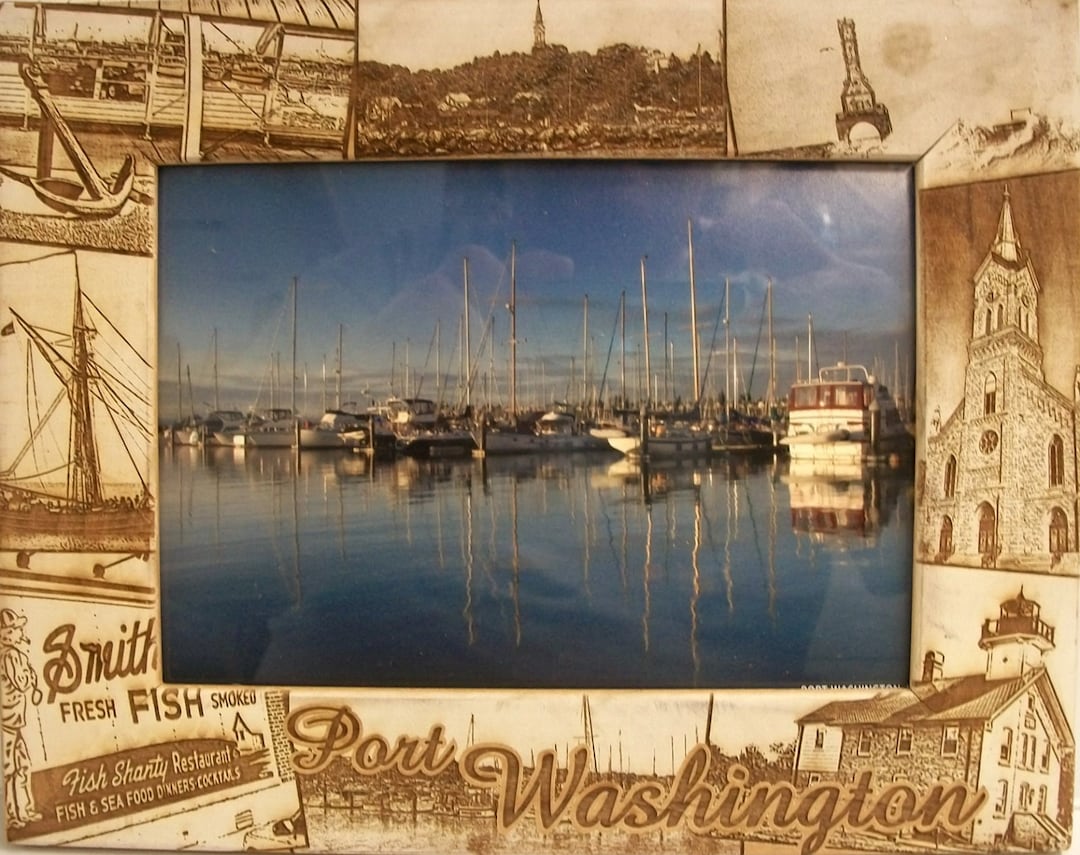 Port Washington Wisconsin Laser Engraved Wood Picture Frame - Etsy