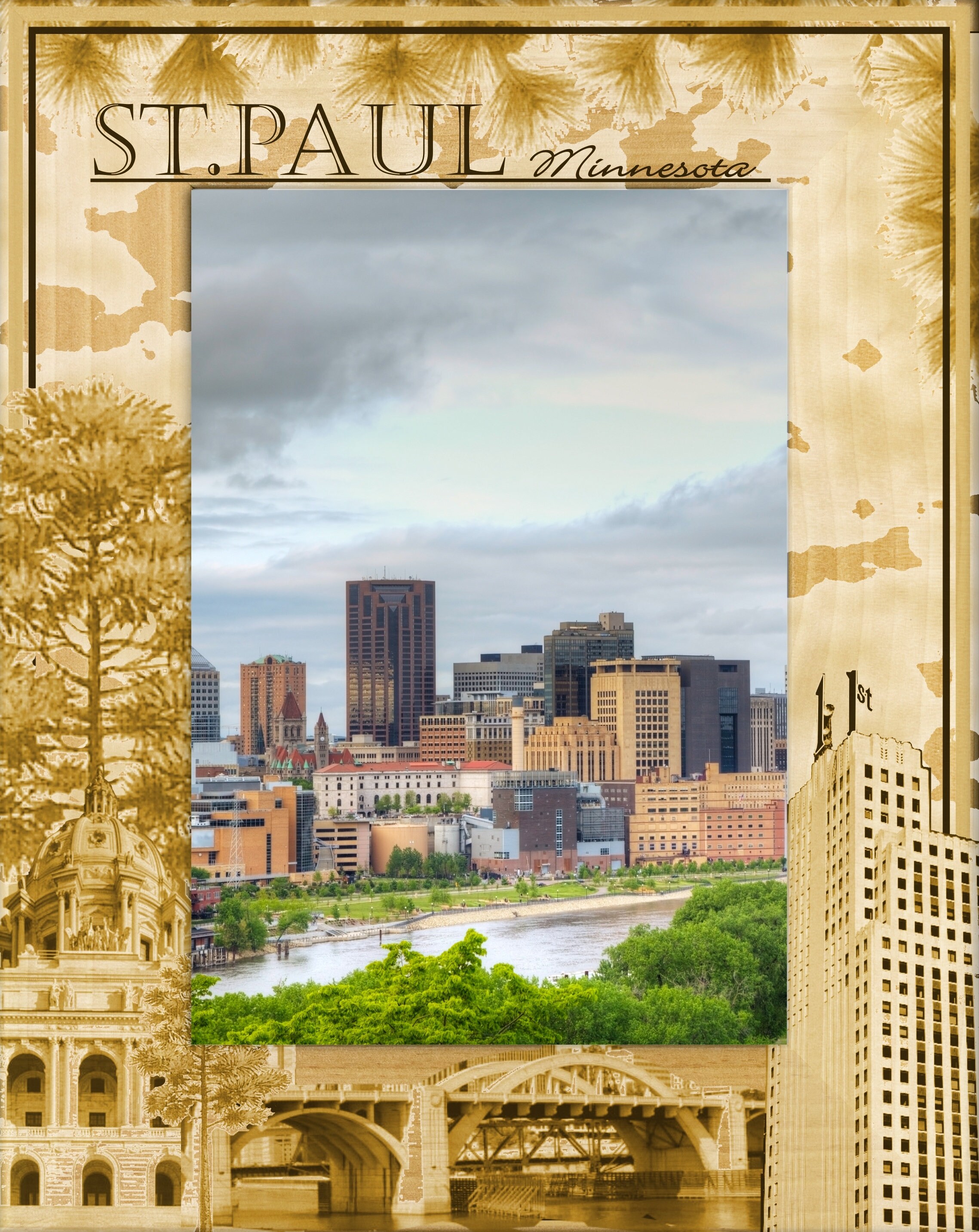 St. Paul Minnesota Laser Engraved Wood Picture Frame - Etsy