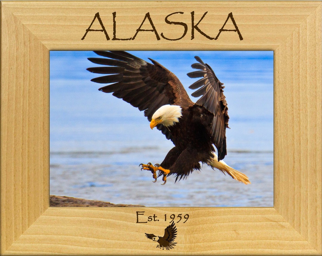 Alaska Est. 1959 Laser Engraved Wood Picture Frame - Etsy