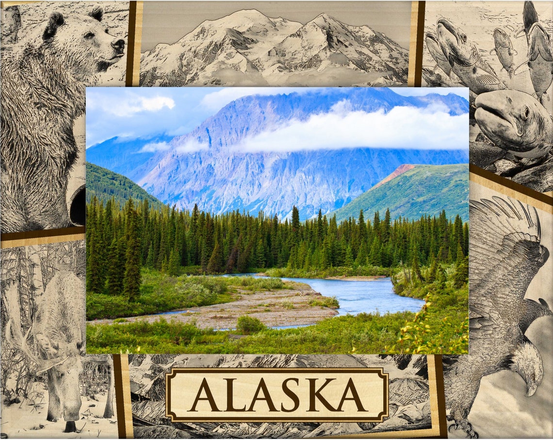Alaska Laser Engraved Wood Picture Frame - Etsy