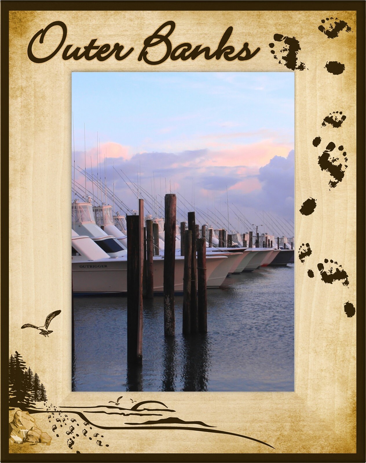 Outer Banks North Carolina Laser Engraved Wood Picture Frame - Etsy