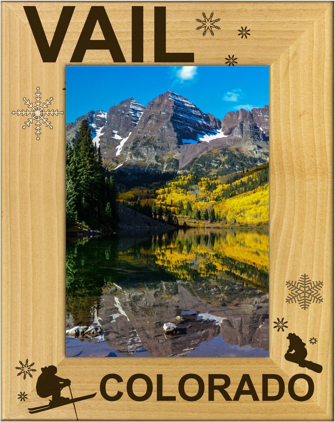 Vail Colorado Laser Engraved Wood Picture Frame - Etsy
