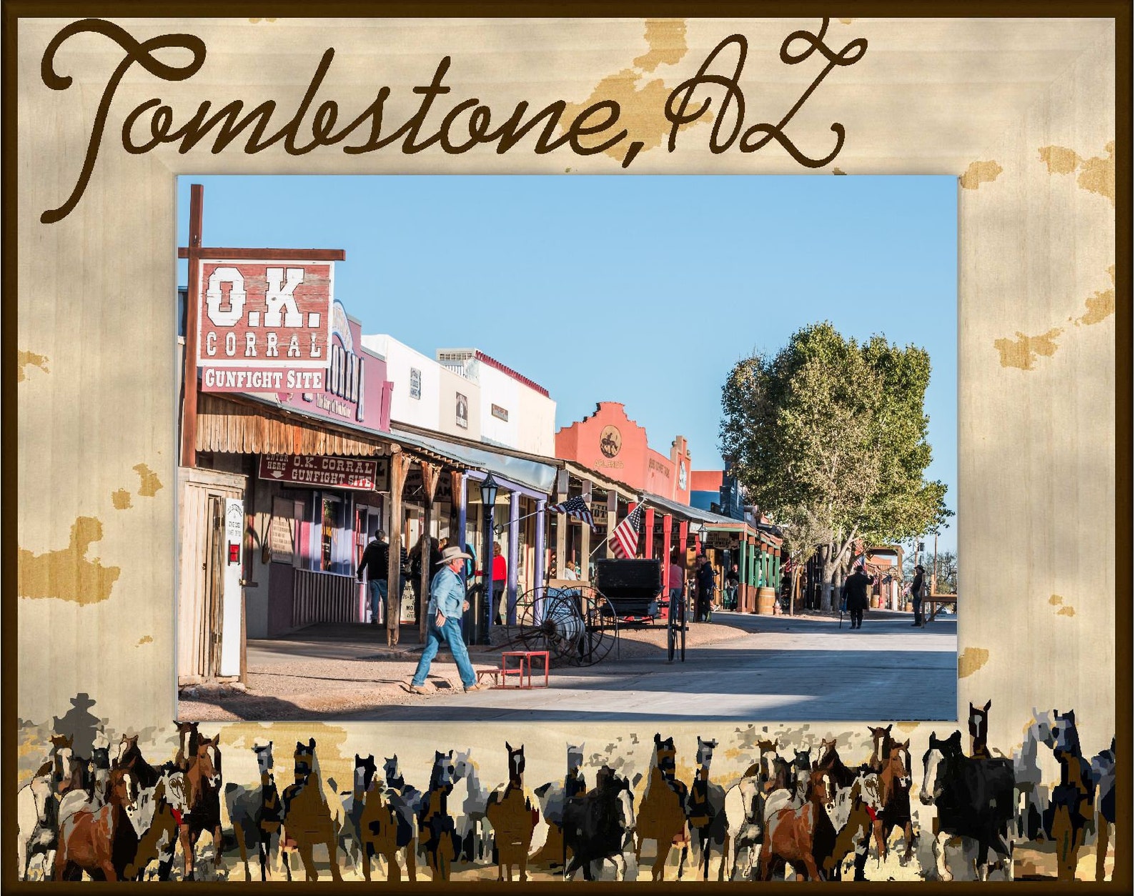 Tombstone Arizona Laser Engraved Wood Picture Frame - Etsy