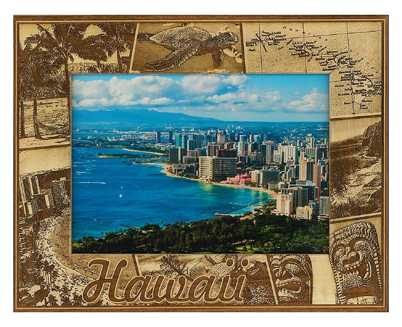 Hawaii Laser Engraved Wood Picture Frame | Etsy