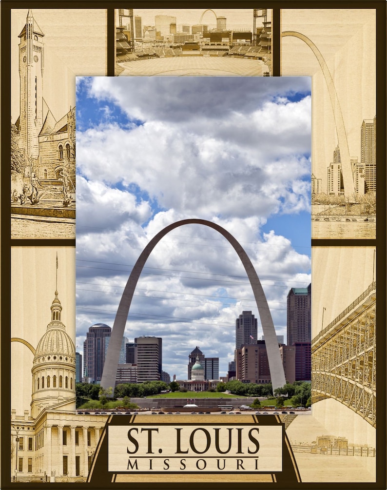 St Louis Missouri Laser Engraved Wood Picture Frame - Etsy