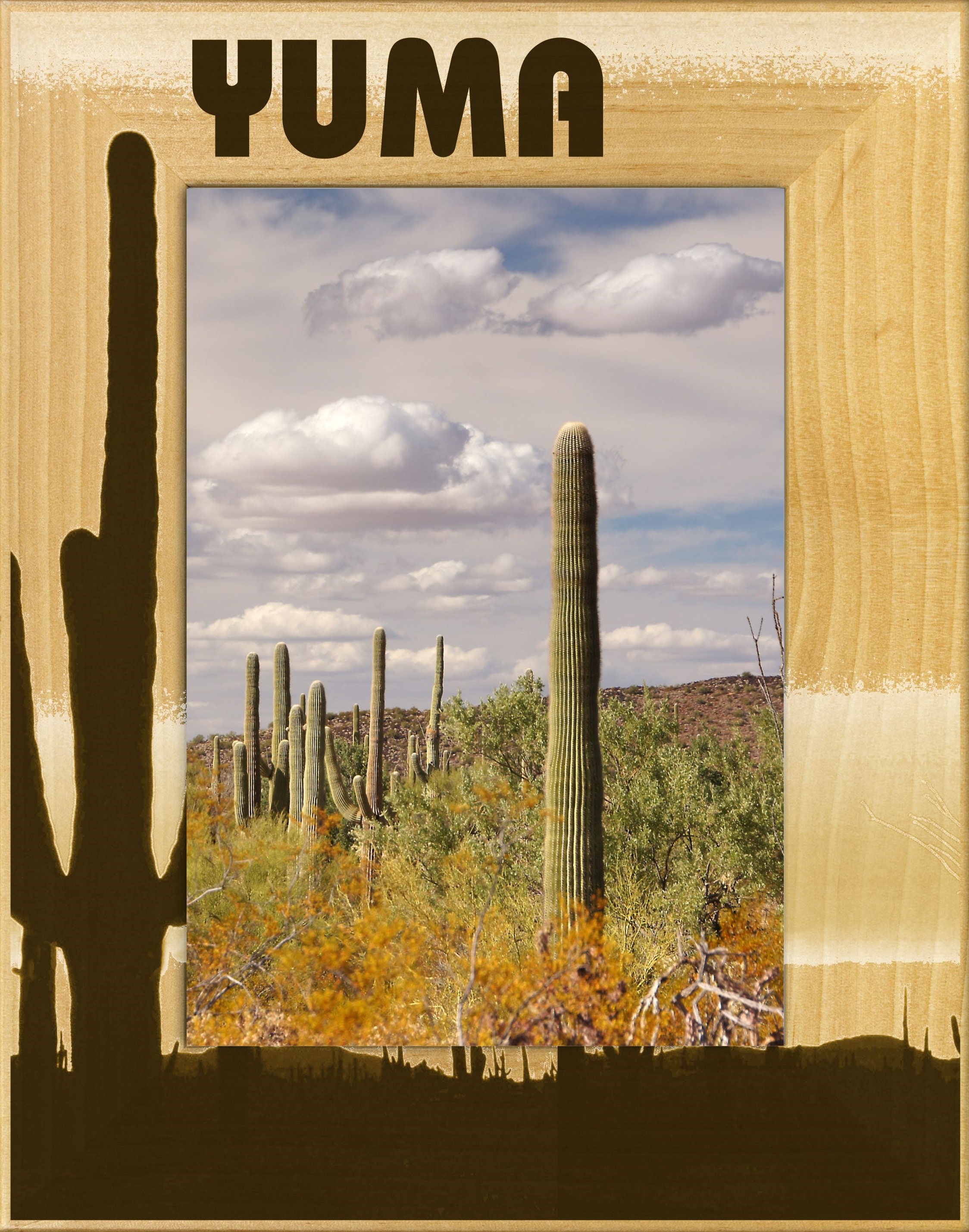Yuma Arizona With Desert Clouds Laser Engraved Wood Picture Frame - Etsy