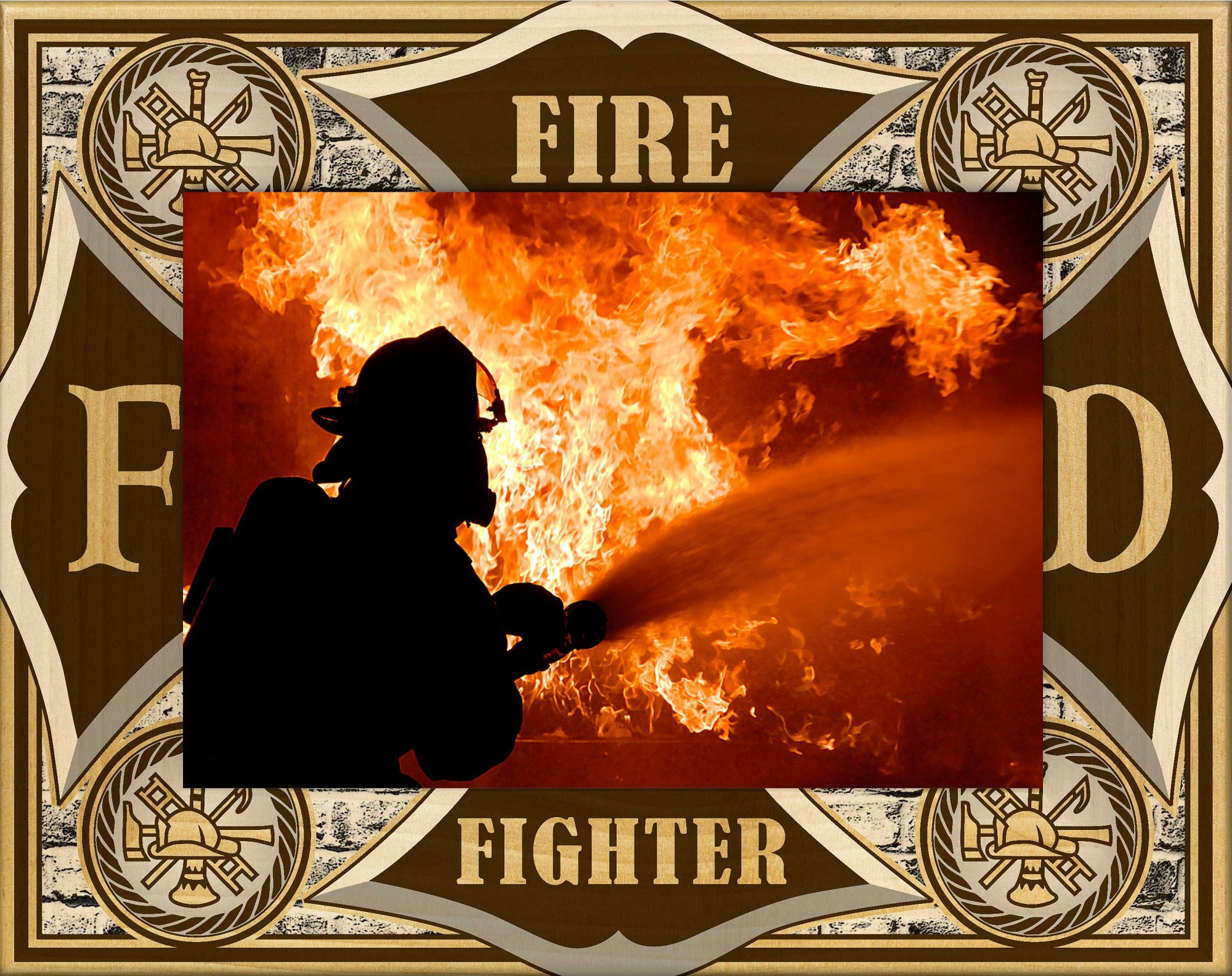 Firefighter Laser Engraved Wood Picture Frame - Etsy