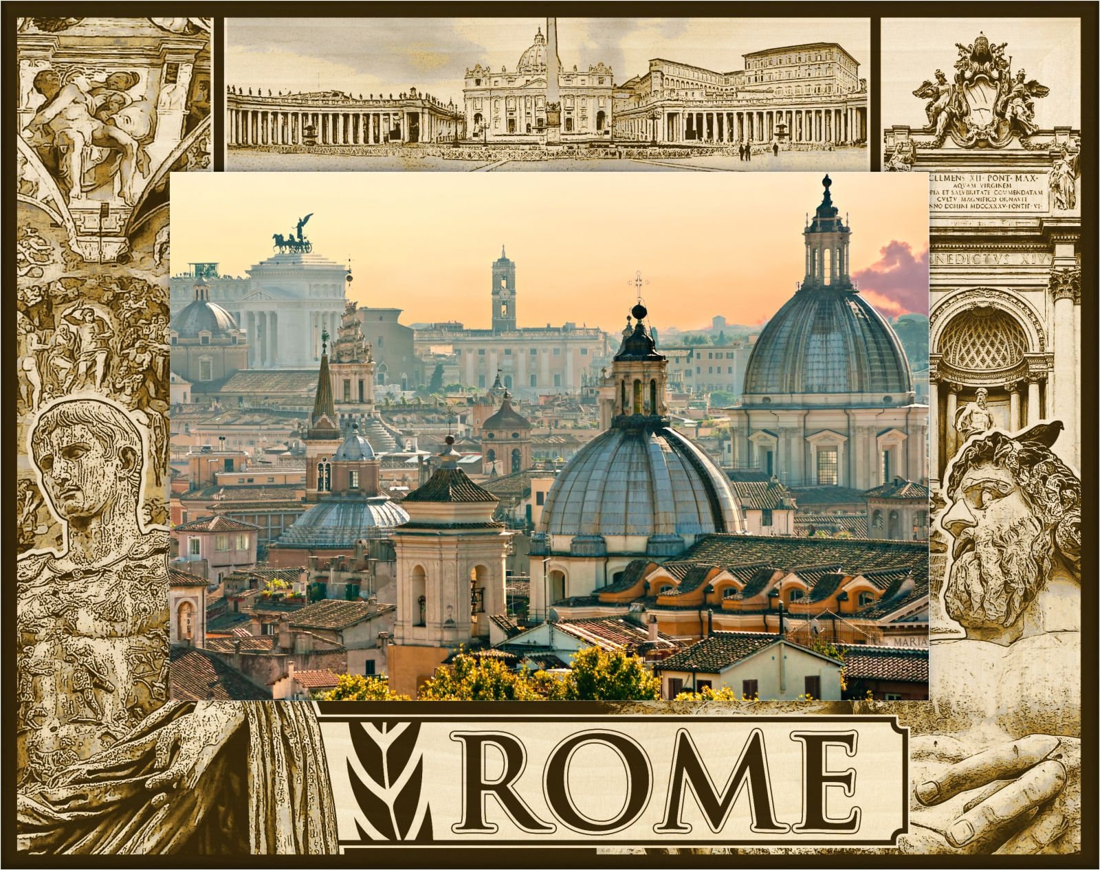 Rome Italy Laser Engraved Wood Picture Frame - Etsy