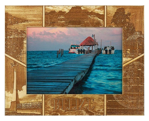 Belize Laser Engraved Wood Picture Frame | Etsy