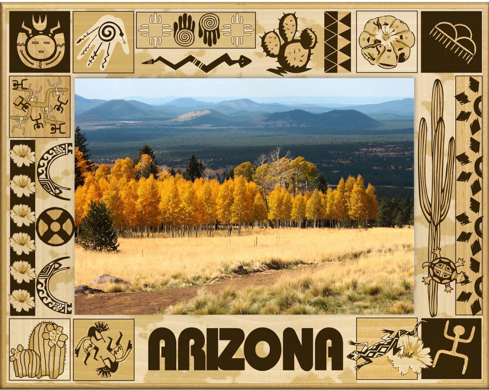 Arizona Laser Engraved Wood Picture Frame - Etsy