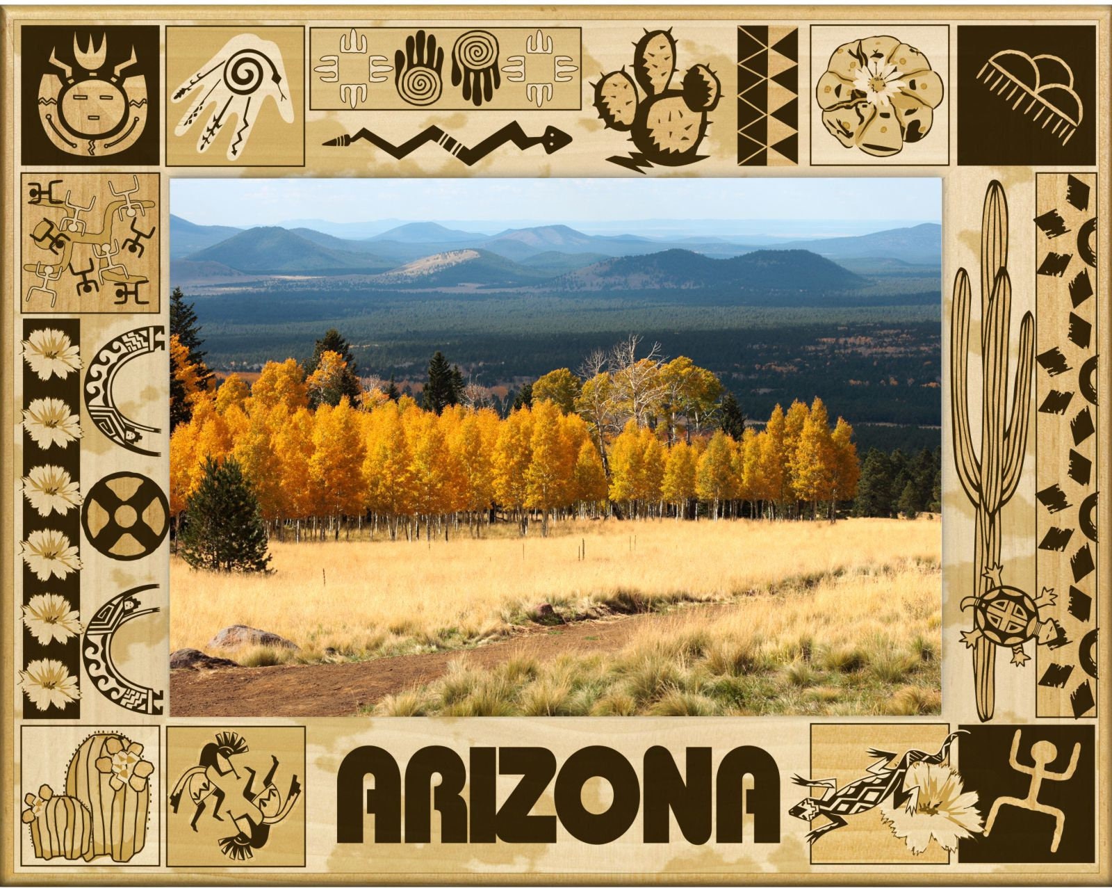 Arizona Laser Engraved Wood Picture Frame - Etsy