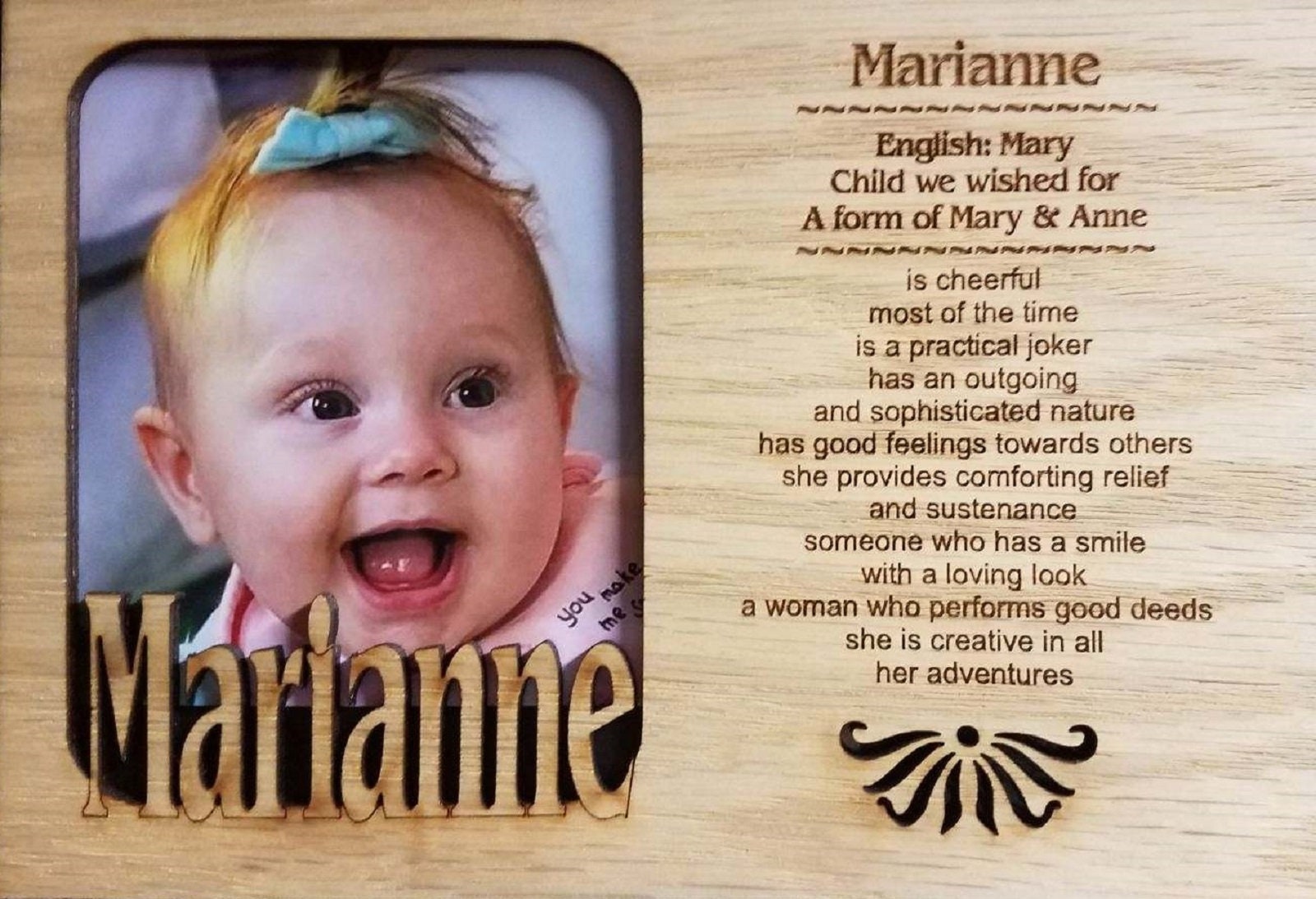 Personalized Name Profile Laser Engraved Wood Picture Frame | Etsy