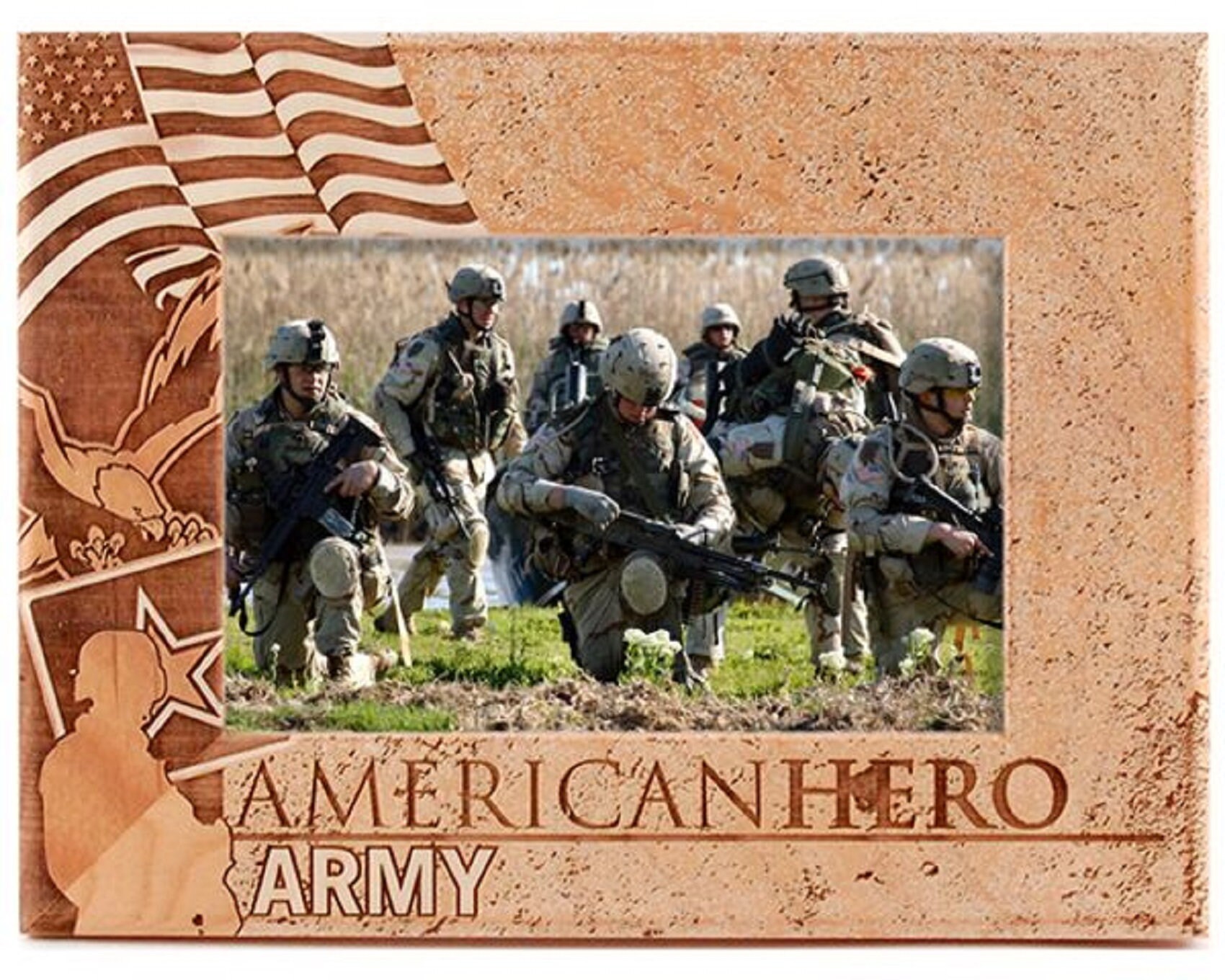 Army American Hero Laser Engraved Wood Picture Frame - Etsy