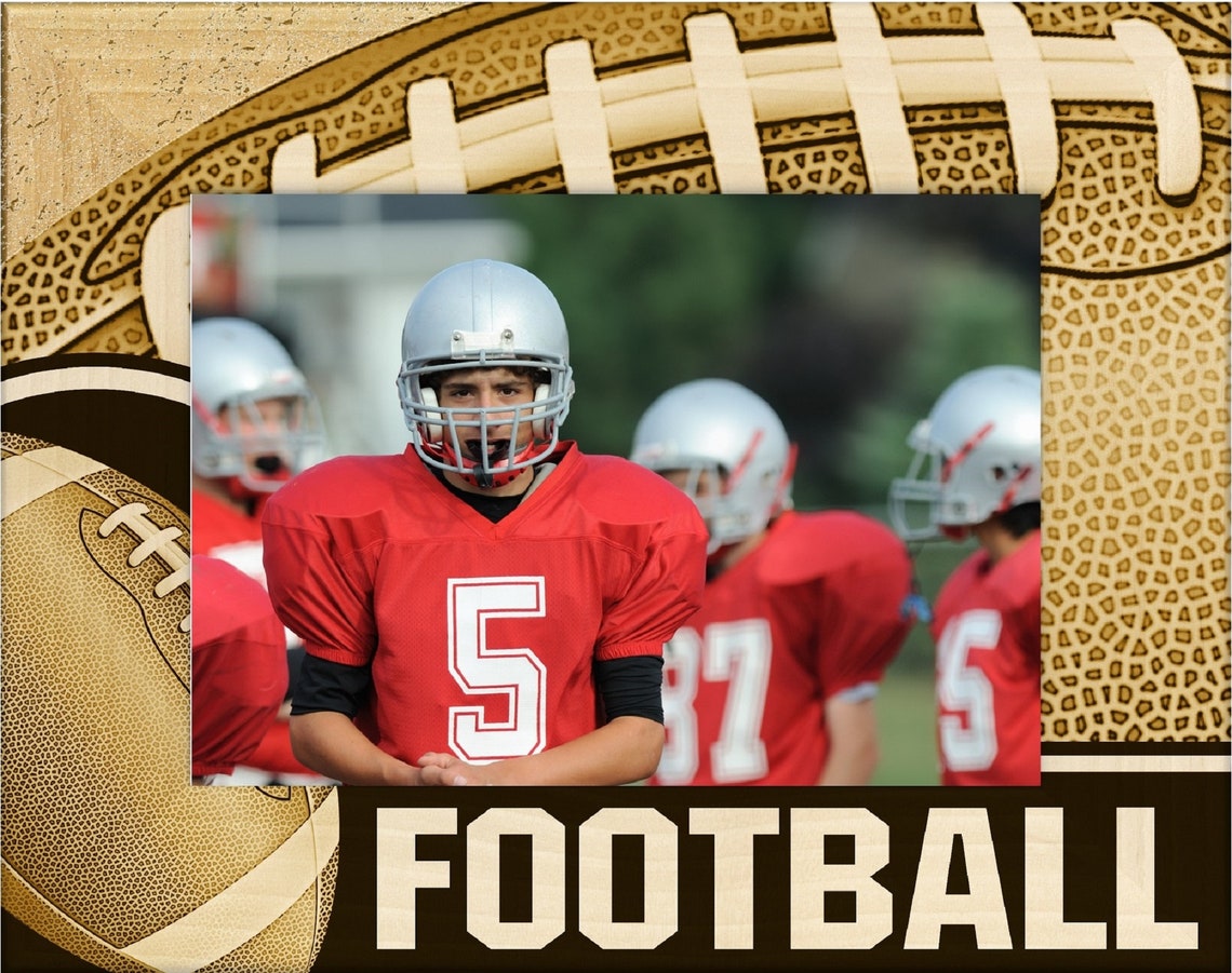 Football Laser Engraved Wood Picture Frame - Etsy