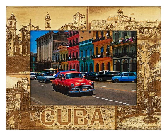 Cuba Laser Engraved Wood Picture Frame | Etsy