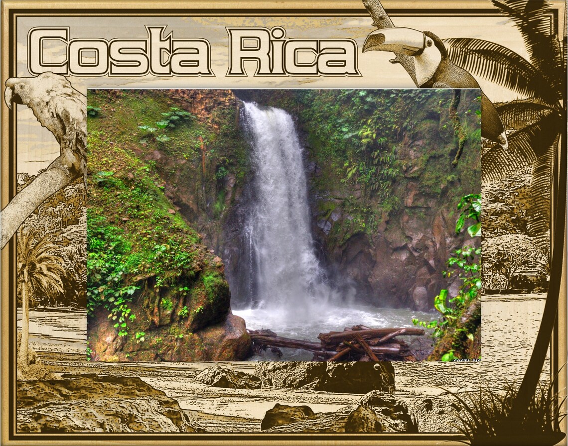 Costa Rica Laser Engraved Wood Picture Frame - Etsy