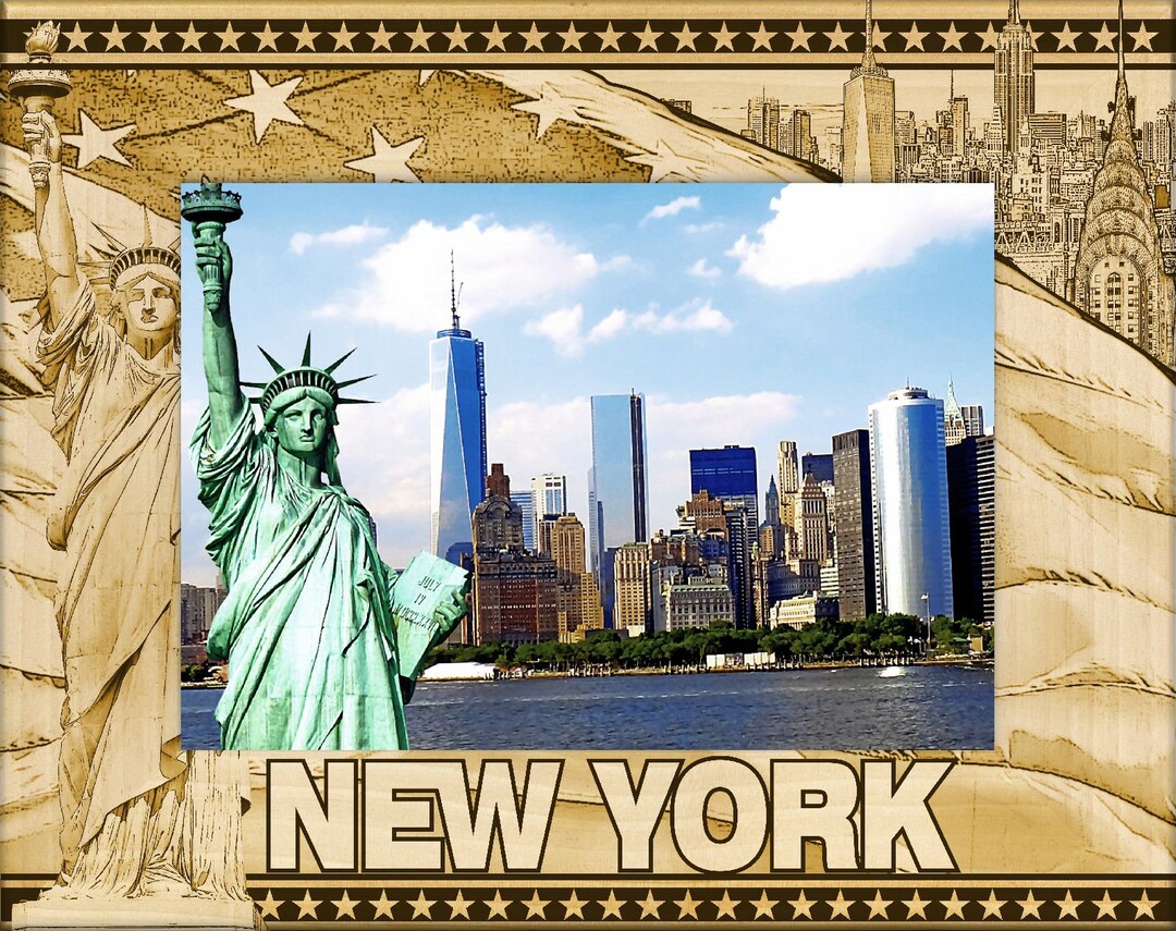 New York City Laser Engraved Wood Picture Frame - Etsy