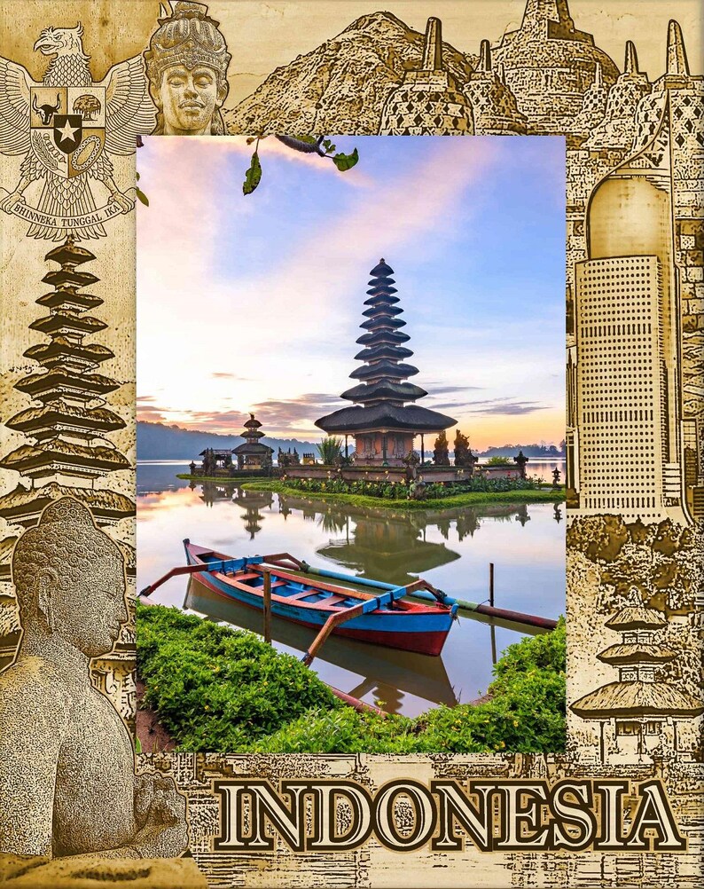 Indonesia Laser Engraved Wood Picture Frame - Etsy