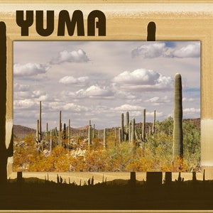 Yuma Arizona With Desert Clouds Laser Engraved Wood Picture Frame - Etsy