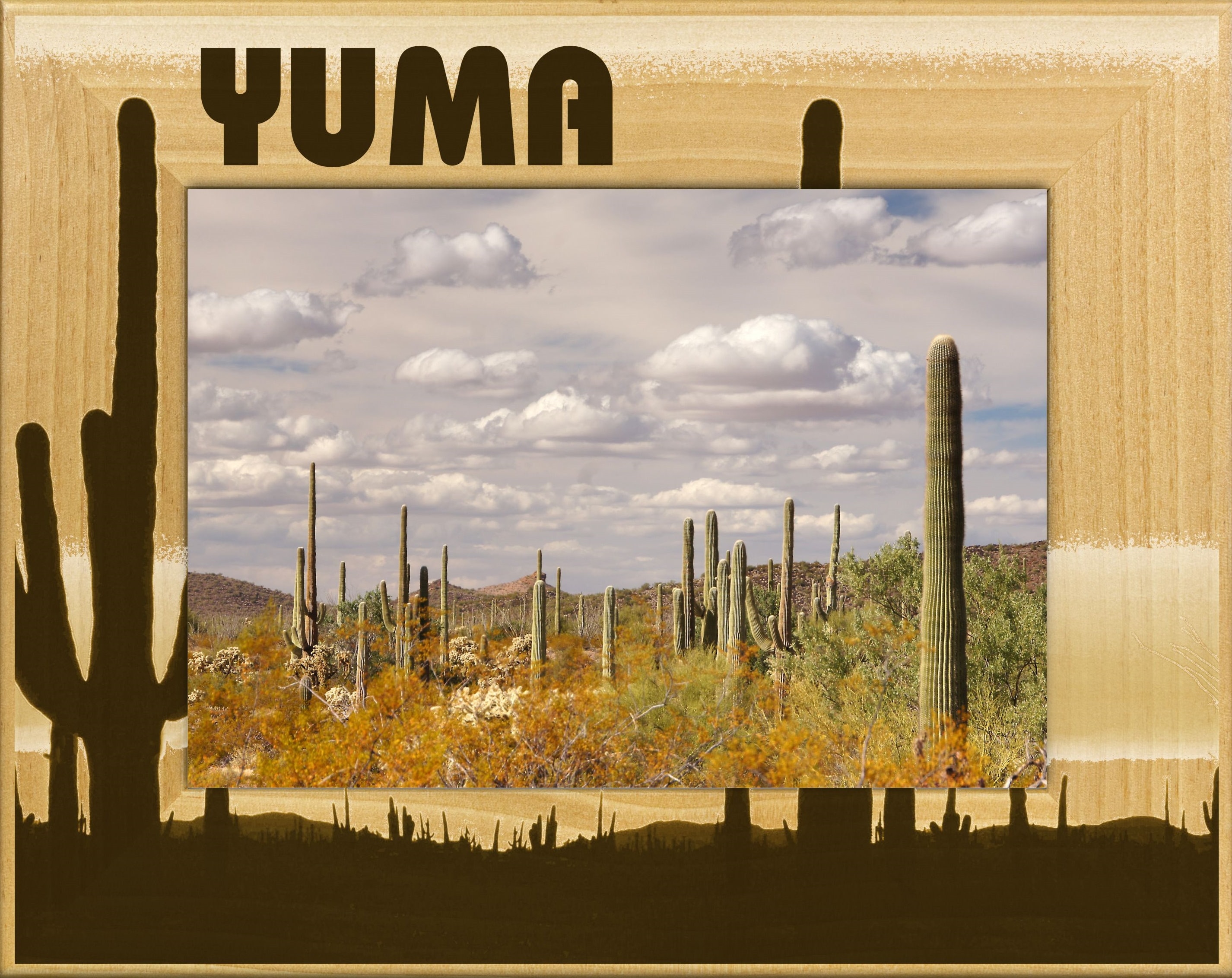 Yuma Arizona With Desert Clouds Laser Engraved Wood Picture Frame - Etsy