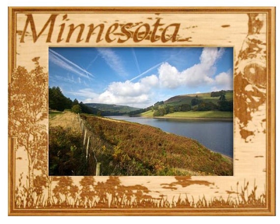 Minnesota Laser Engraved Wood Picture Frame | Etsy