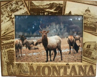 Alaska Montage Laser Engraved Wood Picture Frame | Etsy