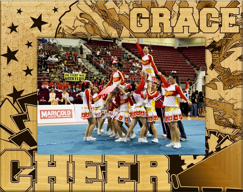 Cheer Laser Engraved Wood Picture Frame | Etsy