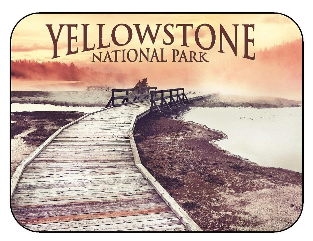 Yellowstone National Park Fridge Magnet With Geyser Bridge - Etsy