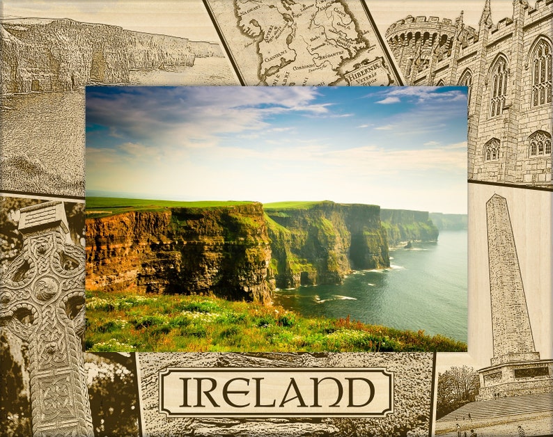 Ireland Laser Engraved Wood Picture Frame - Etsy