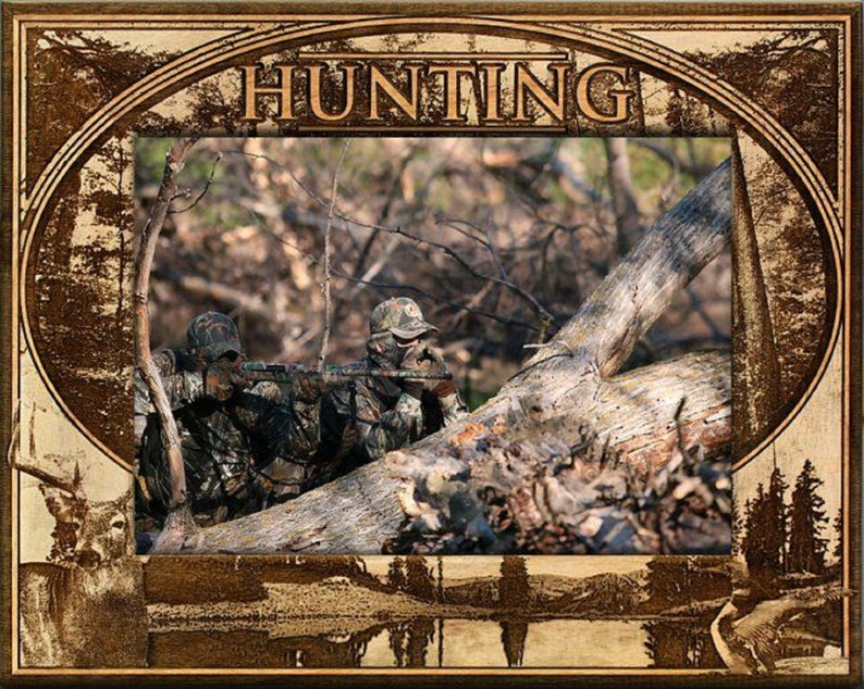 Hunting Laser Engraved Wood Picture Frame | Etsy
