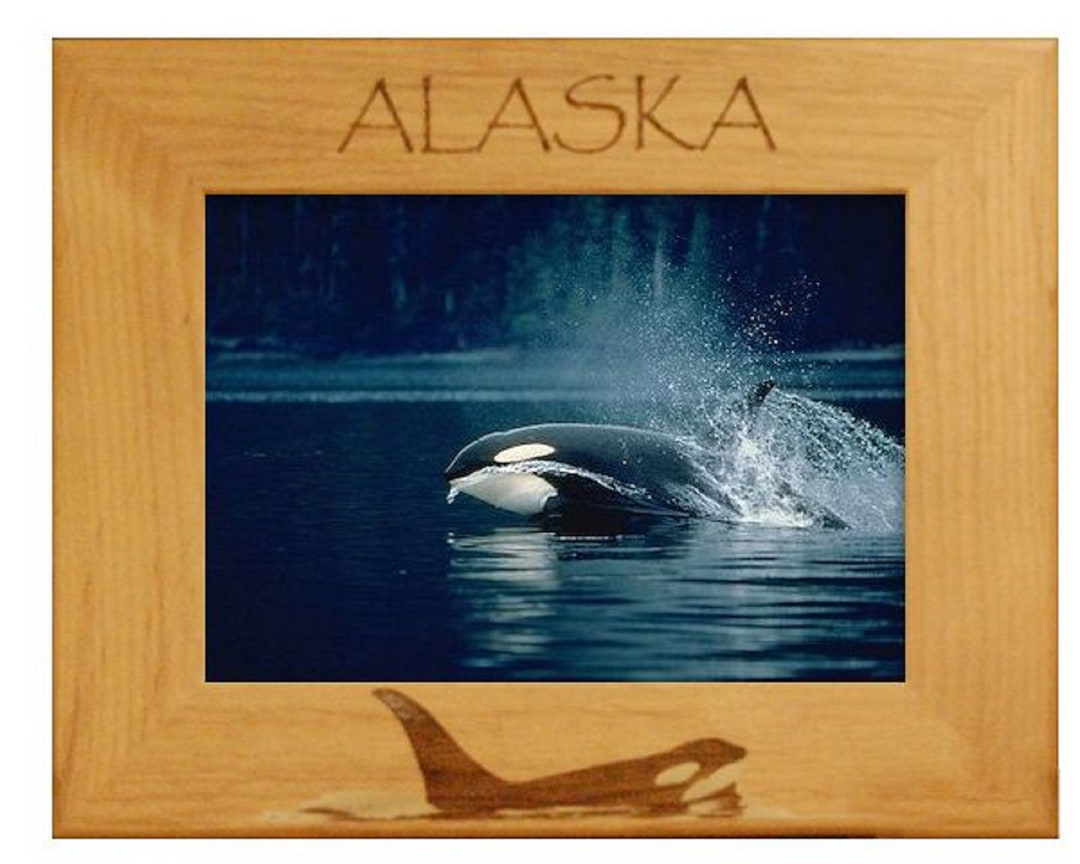 Alaska With Killer Whale Laser Engraved Wood Picture Frame - Etsy