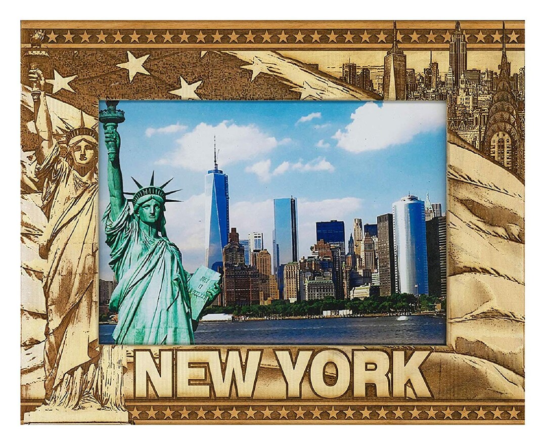 New York City Laser Engraved Wood Picture Frame - Etsy