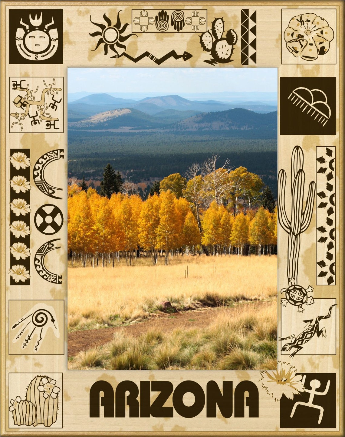 Arizona Laser Engraved Wood Picture Frame - Etsy