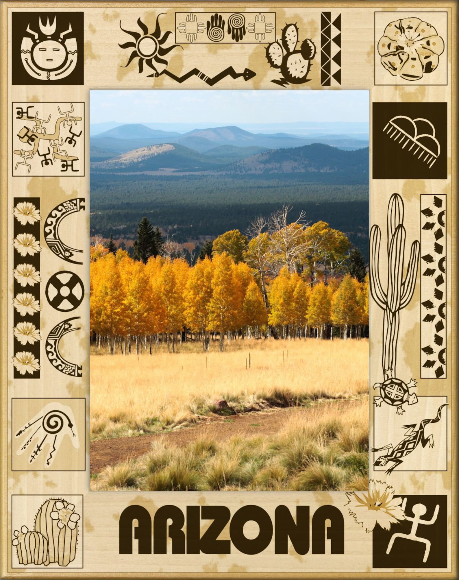 Arizona Laser Engraved Wood Picture Frame - Etsy