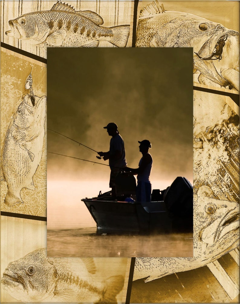 Bass Fishing Laser Engraved Wood Picture Frame - Etsy