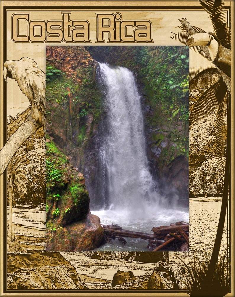 Costa Rica Laser Engraved Wood Picture Frame - Etsy