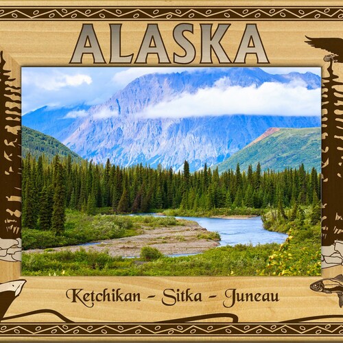 Alaska Laser Engraved Wood Picture Frame | Etsy