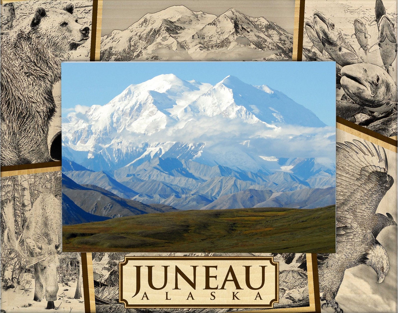 Juneau Alaska Laser Engraved Wood Picture Frame - Etsy
