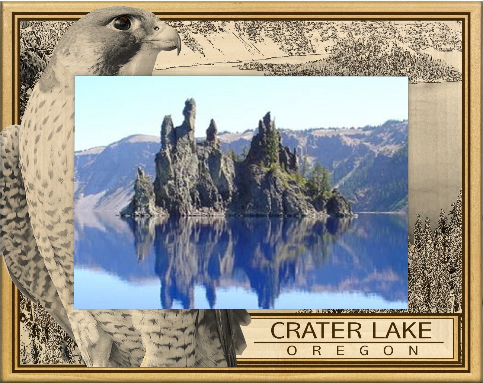 Crater Lake Oregon Engraved Wood Picture Frame - Etsy