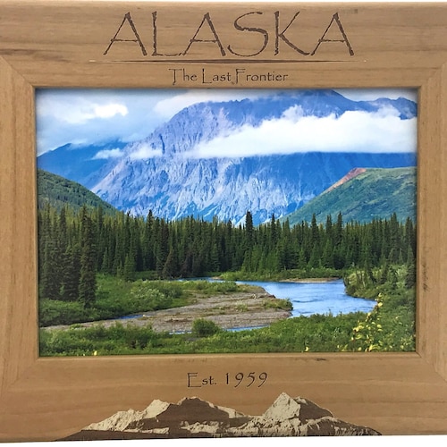 Alaska Montage Laser Engraved Wood Picture Frame - Etsy