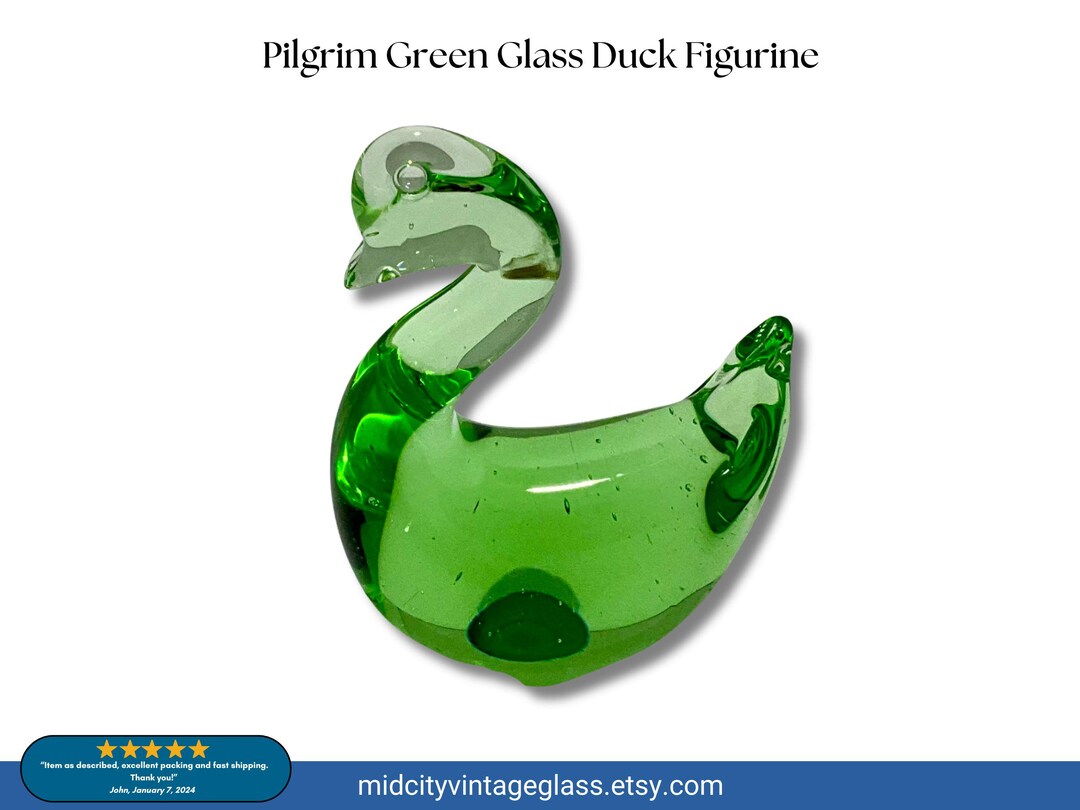 1950s Pilgrim Green Glass Duck Figurine - Etsy