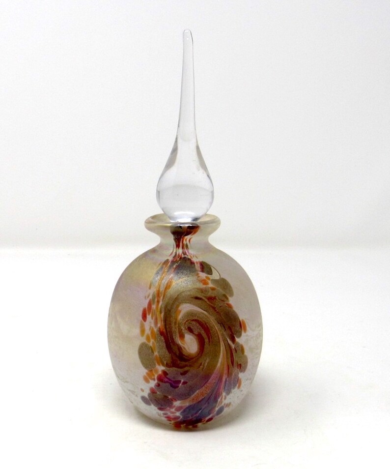 Glass Act Iridescent Perfume Bottle With Clear Teardrop Stopper - Etsy