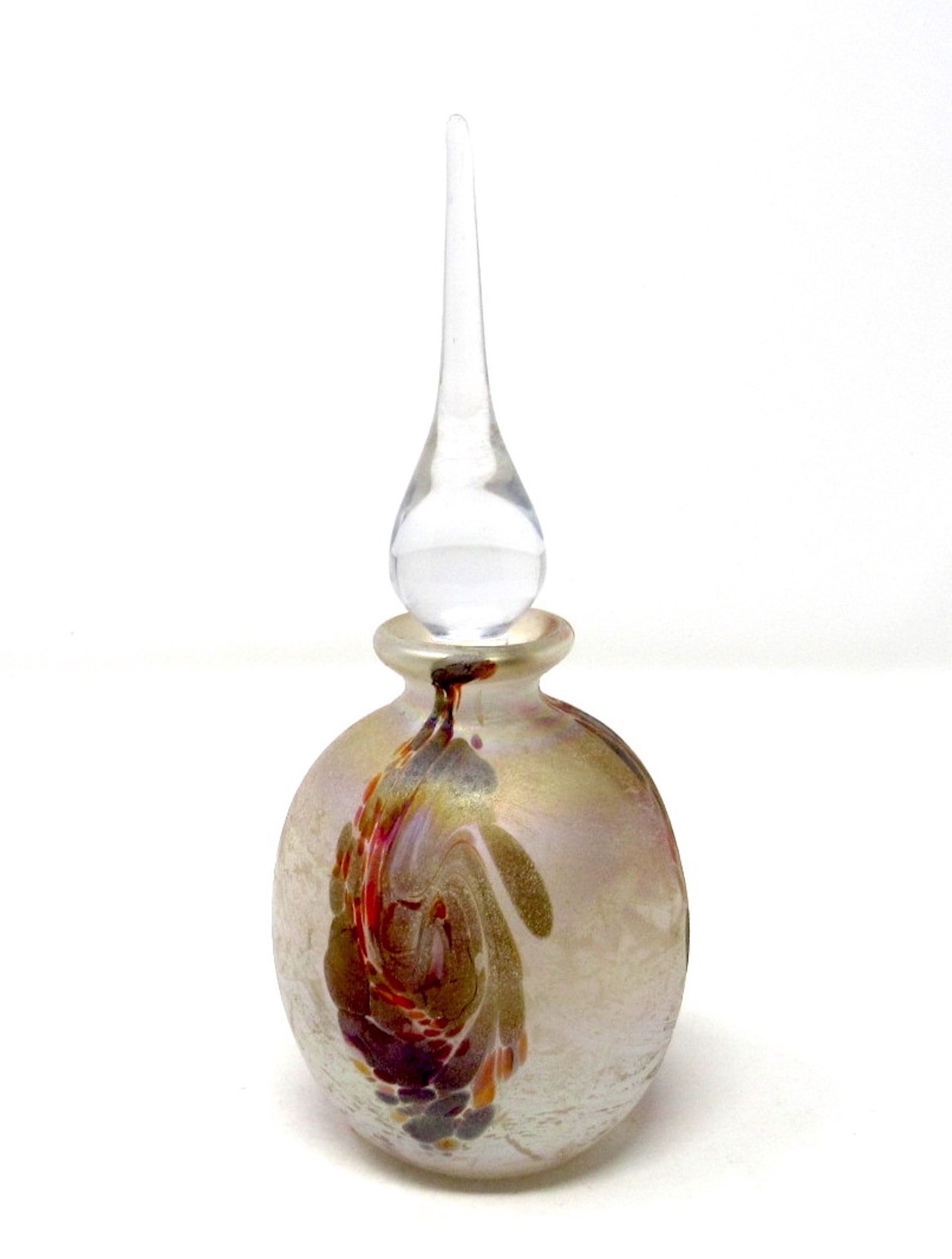 Glass Act Iridescent Perfume Bottle With Clear Teardrop Stopper - Etsy