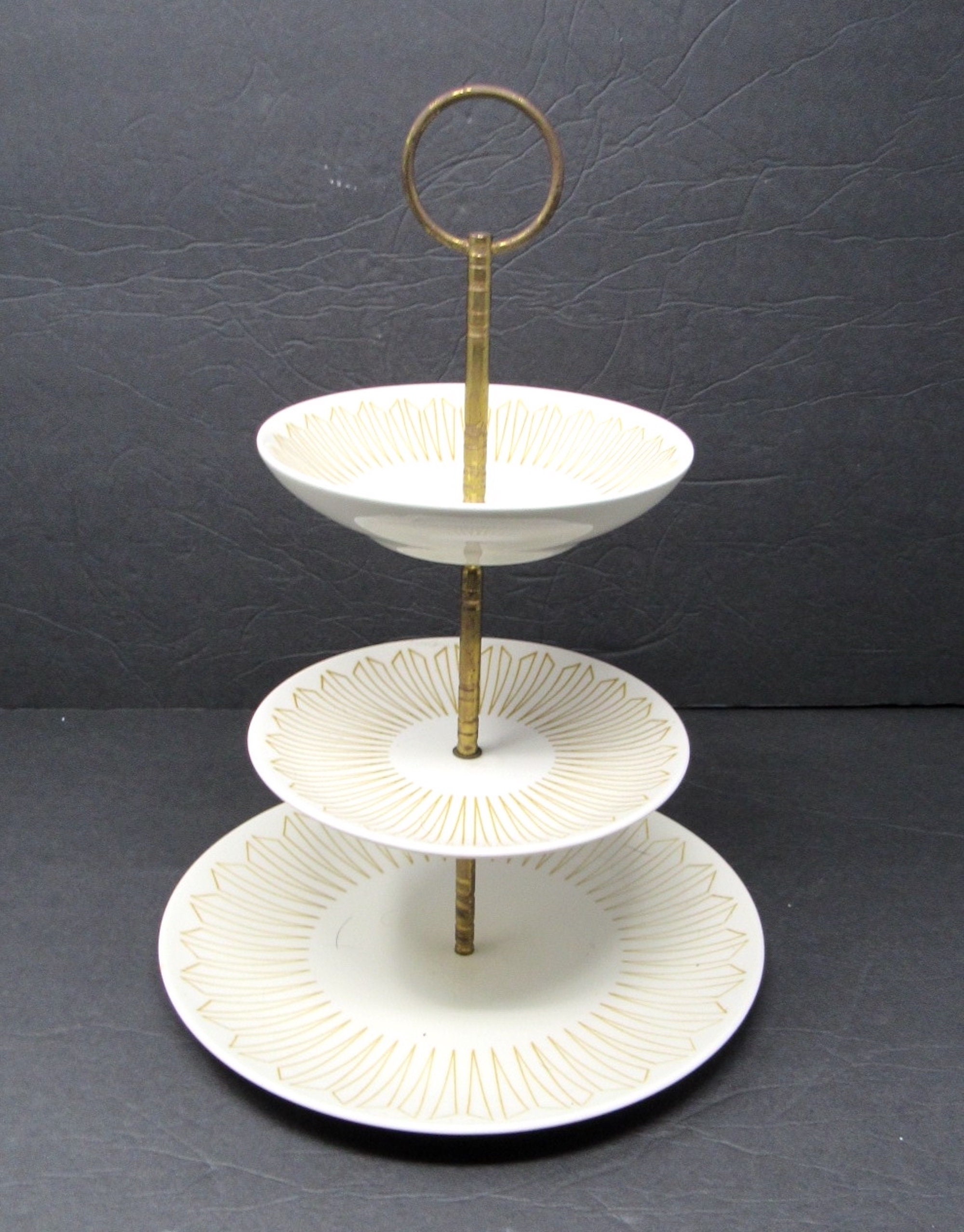 Royal China 3-tier Dessert Tray With Atomic Sunburst Pattern - Etsy